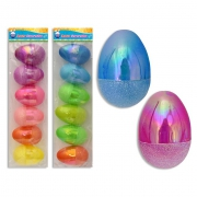 EASTER FILLER EGGS 6PK 8CM GLITTER+IRIDESCENT - Discount Party World