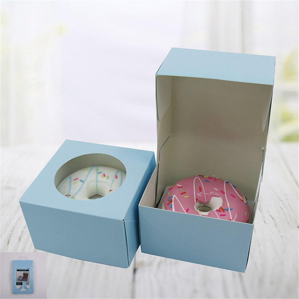 *4PK BLUE SINGLE DONUT BOX-10X10X6.5CM - Discount Party World