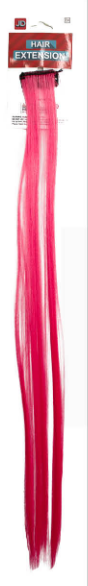 Long Straight Hair Extension (Hot Pink) - Discount Party World