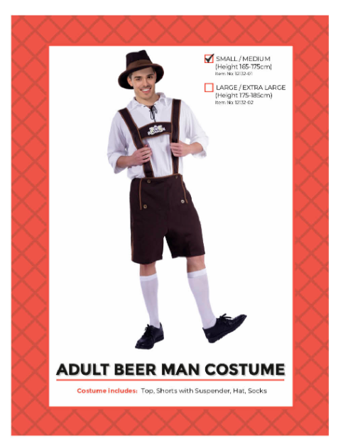Adult Beer Man Costume (S/M) - Discount Party World