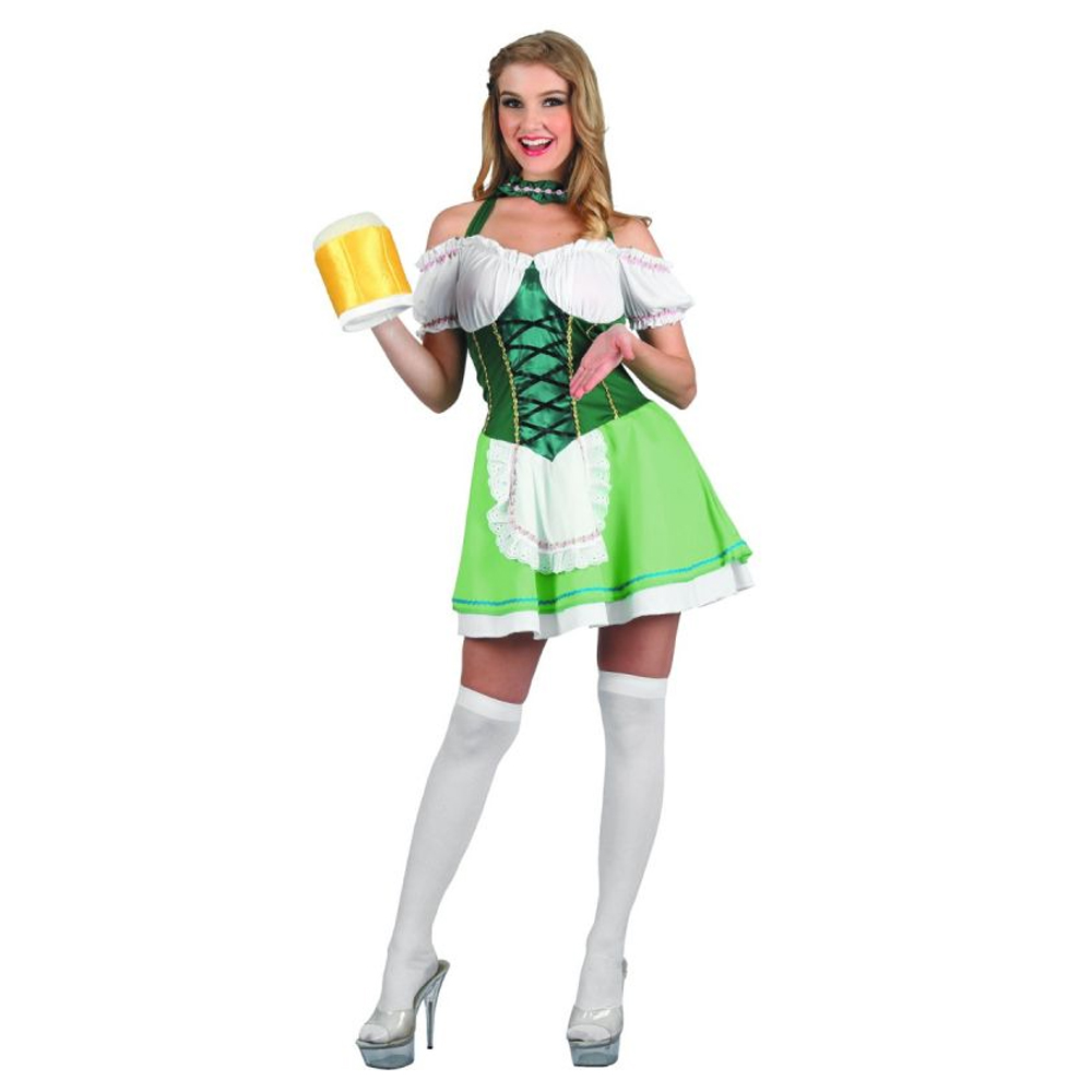 GREEN BEER GIRL DRESS IN PVC BAG - Discount Party World