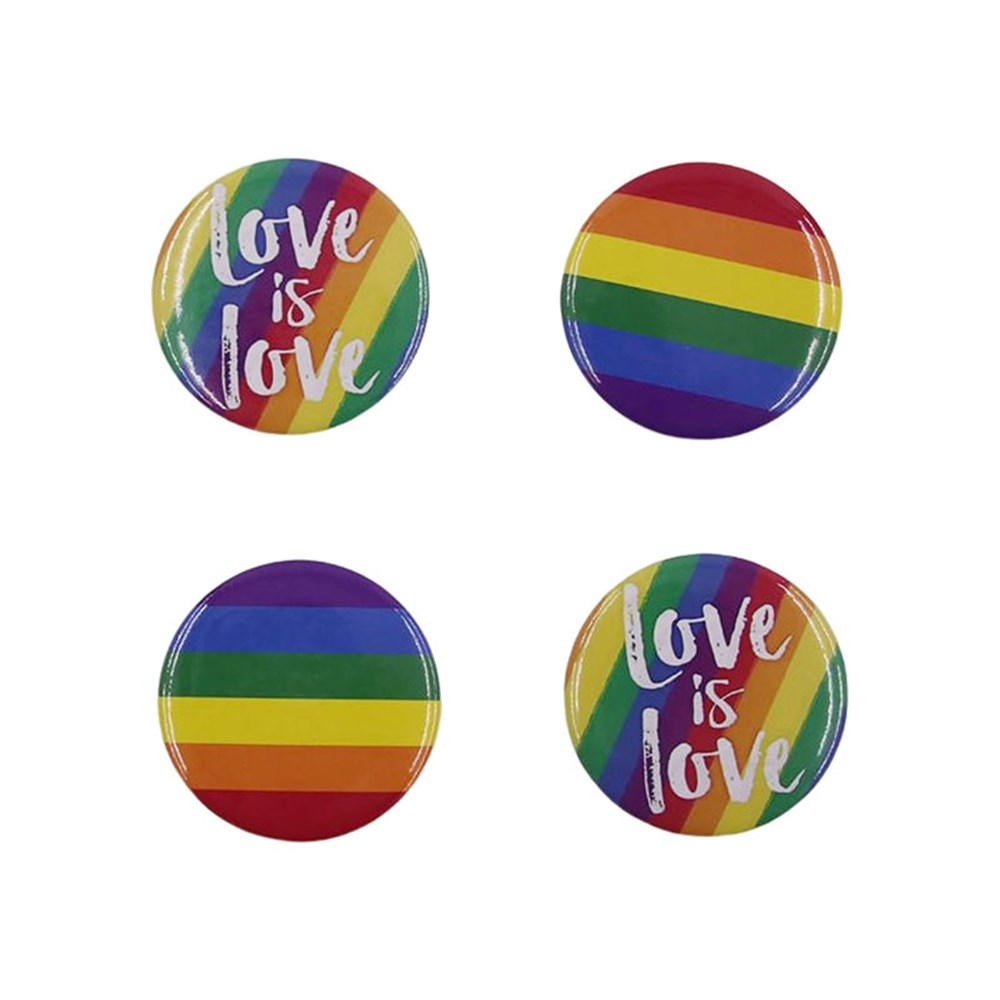 *4PK RAINBOW PIN BADGE - Discount Party World