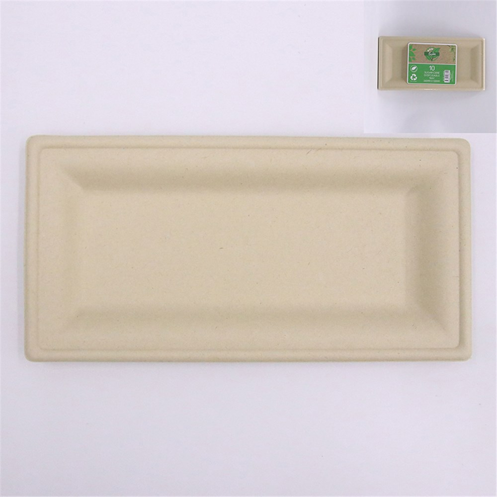 10PK 26X13CM SUGAR CANE TRAYS - Discount Party World