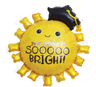 Shape Graduation Sun Foil Balloon 67cm x 77cm - Discount Party World