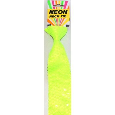 NEON TIE YELLOW - Discount Party World