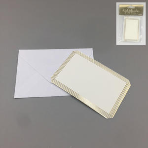 3PK GOLD MINI BLANK CARDS WITH ENVELOPES (6CM X 9CM) - Discount Party World