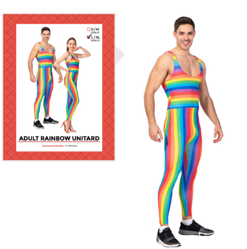 Adult Rainbow Unitard (L/XL) - Discount Party World