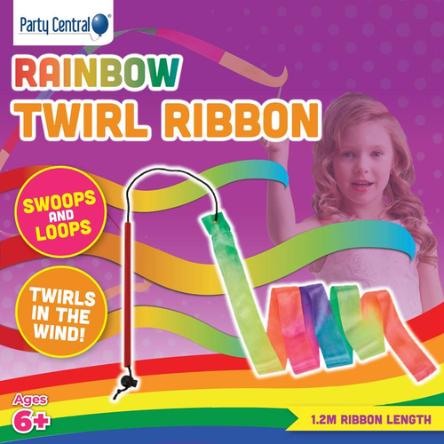 Rainbow Twirling Ribbon 1.2m - Discount Party World