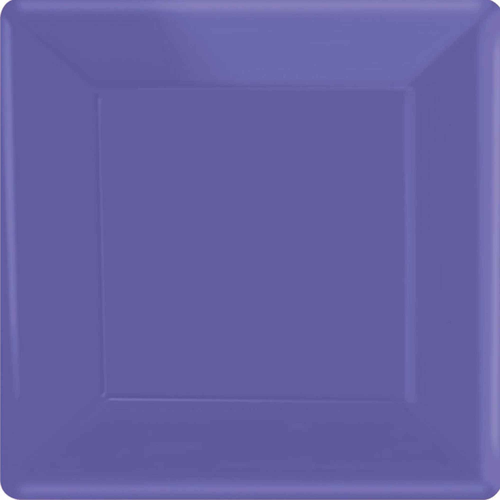 Ppr Plates 7in/17cm Squ 20CT-New Purple - Discount Party World
