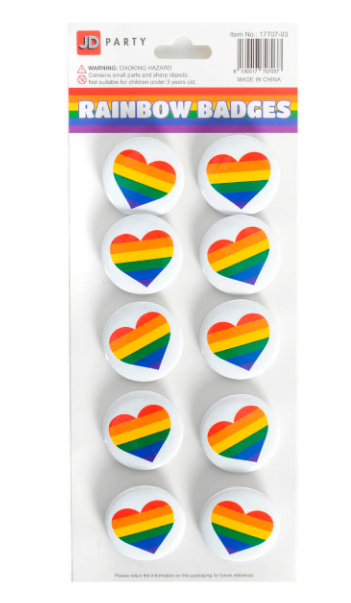 Party Badges (Rainbow Pride) - Discount Party World