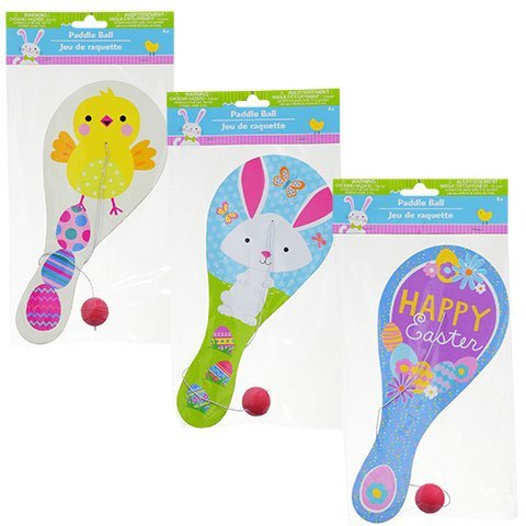 EASTER BUNNY PADDLE BALL SET - Discount Party World