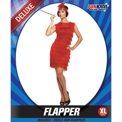 ADULT FLAPPER LADY RED XL - Discount Party World