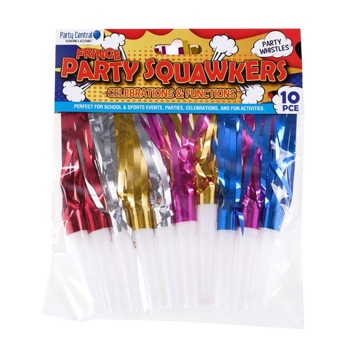 Party Squawkers Fringed 10pk - Discount Party World