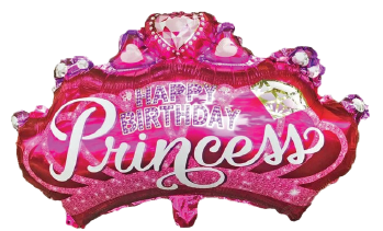 Supershape Pink HBD Princess Crown Foil Balloon - Discount Party World