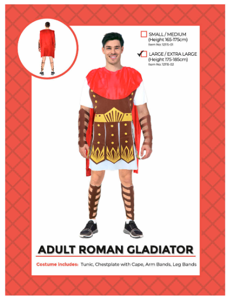 Adult Gladiator Costume L/XL - Discount Party World