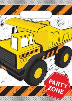 PARTY BAG 8PK CONSTRUCTION - Discount Party World