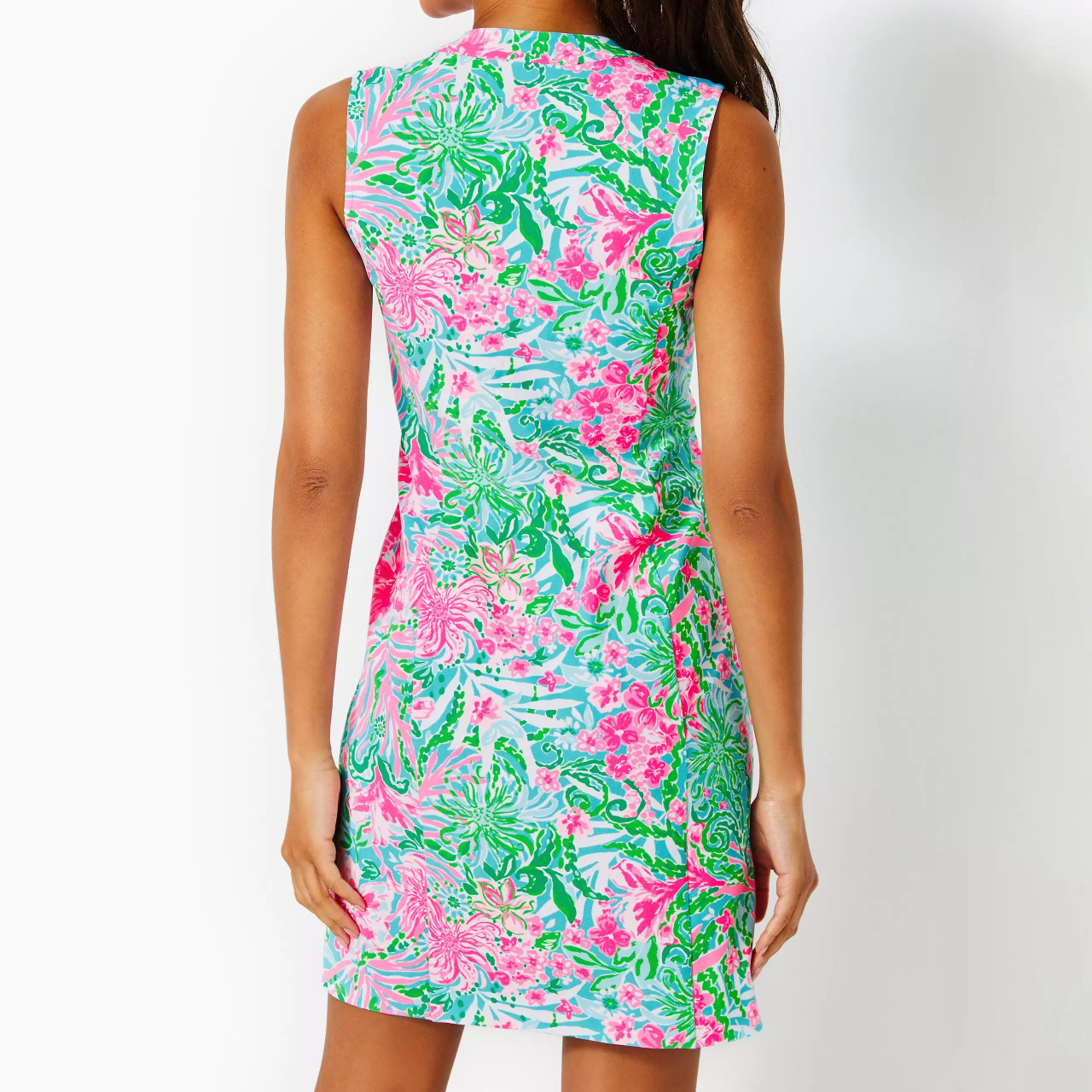 Courtney Dress Upf 50+ Amalfi Blue Leaf It Wild Engineered Golf ...