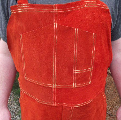 Leather Bibbed Welding Overalls Kevlar Thread