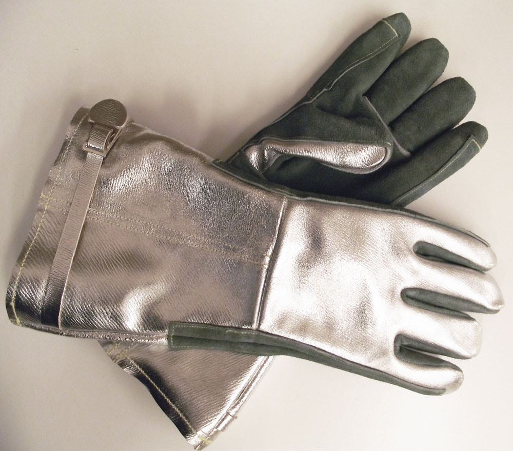 Aluminized Leather High Temp Gauntlet Gloves with Wool Knit Liner ...