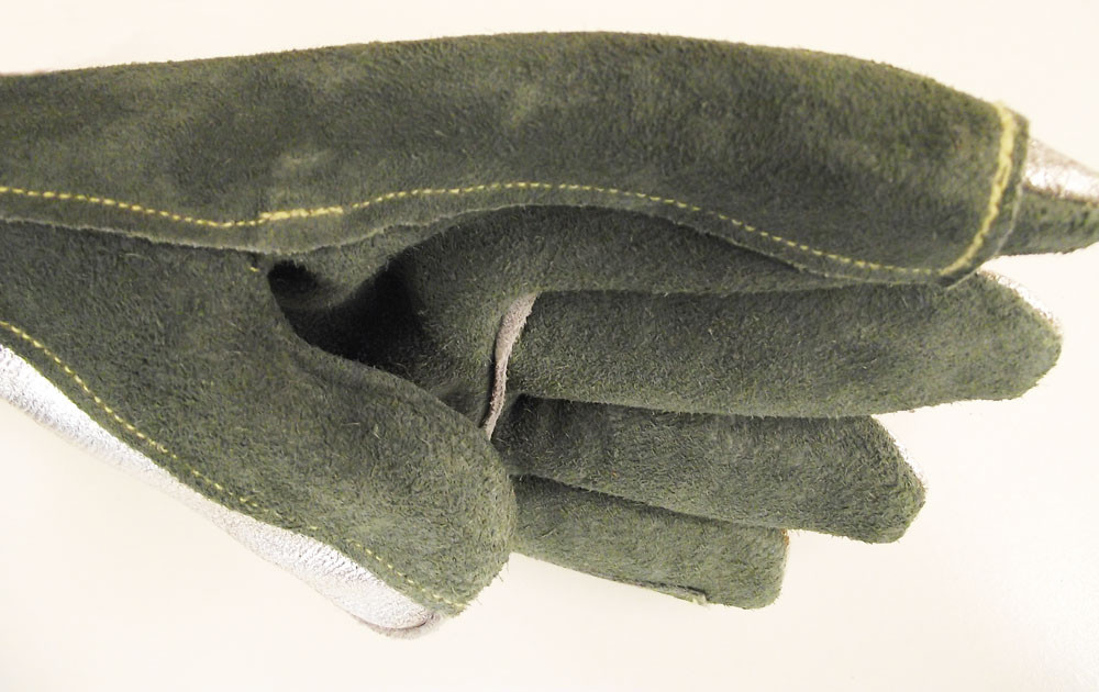 Aluminized Leather High Temp Gauntlet Gloves with Wool Knit Liner ...