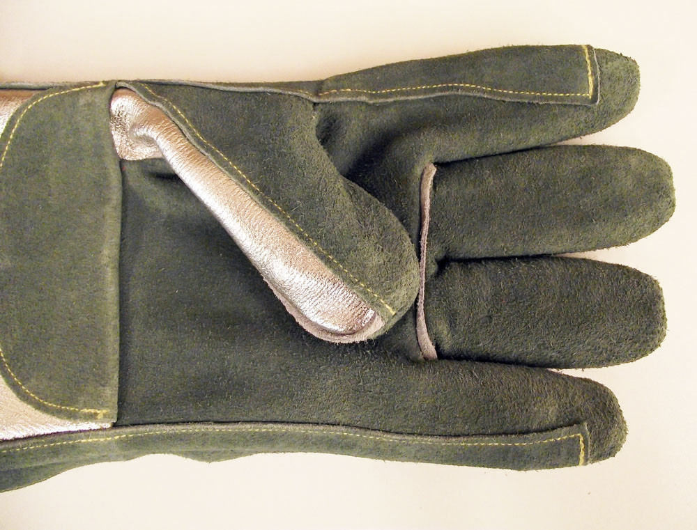 Aluminized Leather High Temp Gauntlet Gloves with Wool Knit Liner ...