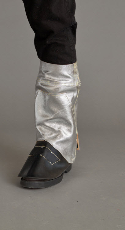 Aluminized Leather Spat with Sewn-In Cage - Silver Needle Inc.™