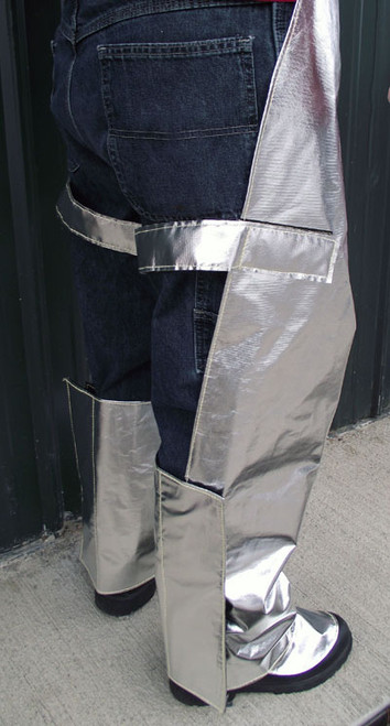 Aluminized Open Back Chaps with Full Calf Protection