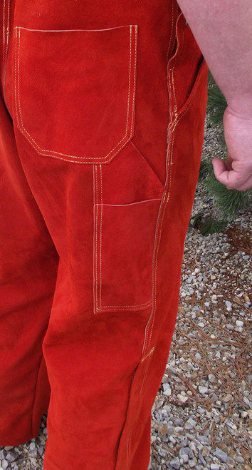 Leather Bibbed Welding Overalls Kevlar Thread