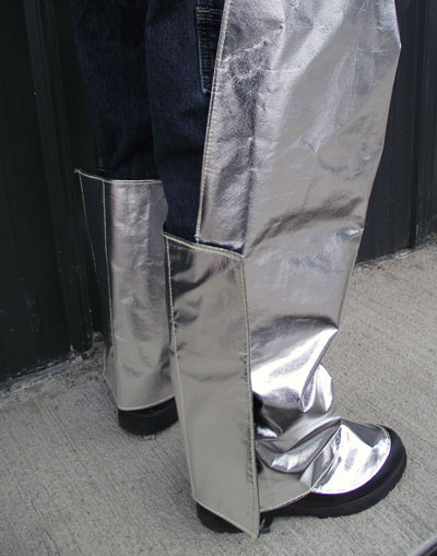 Aluminized Open Back Chaps with Full Calf Protection