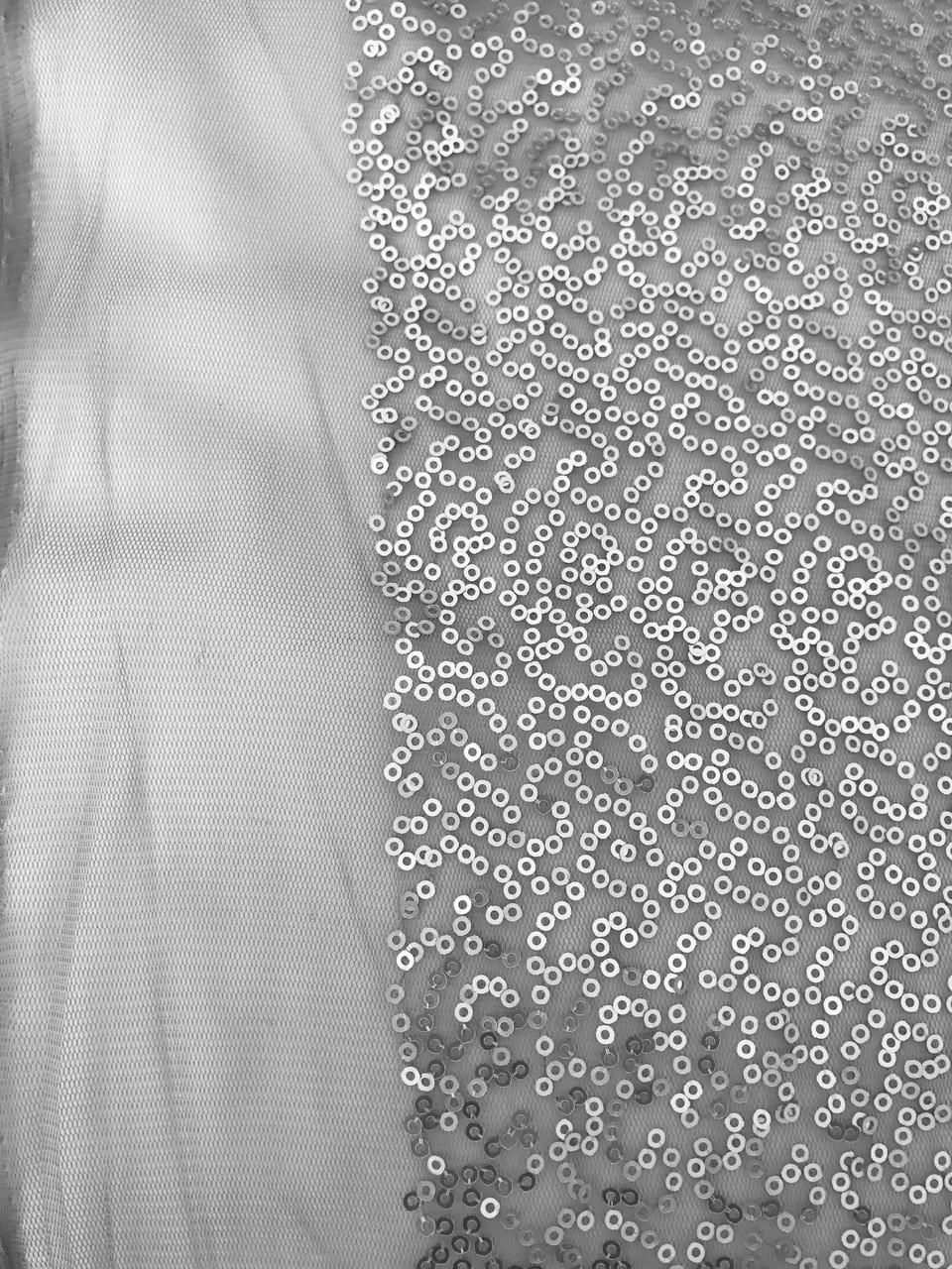 Silver Sequin Stretch Mesh - Sew Much Fabric