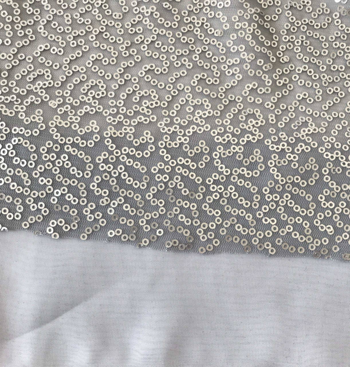 Silver Sequin Stretch Mesh - Sew Much Fabric