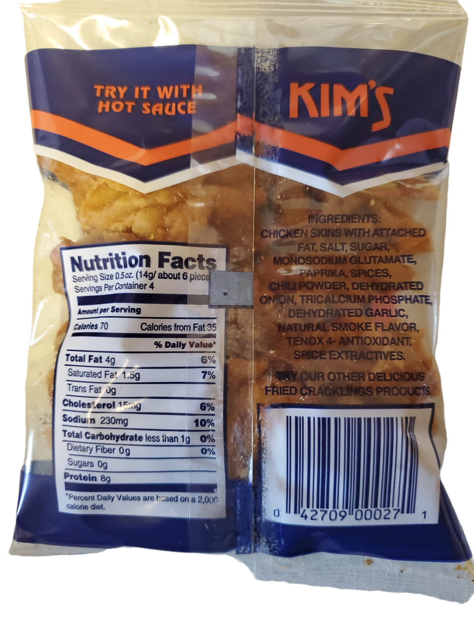 Kim's BBQ Chicken Cracklings 6pks/ 2oz | stewartsnacks