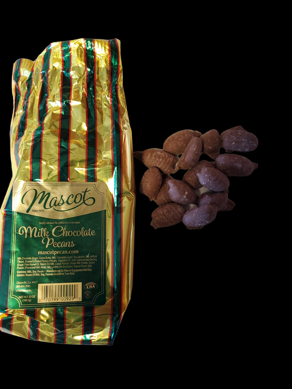 Mascot Milk Chocolate Pecans 12oz bag | stewartsnacks