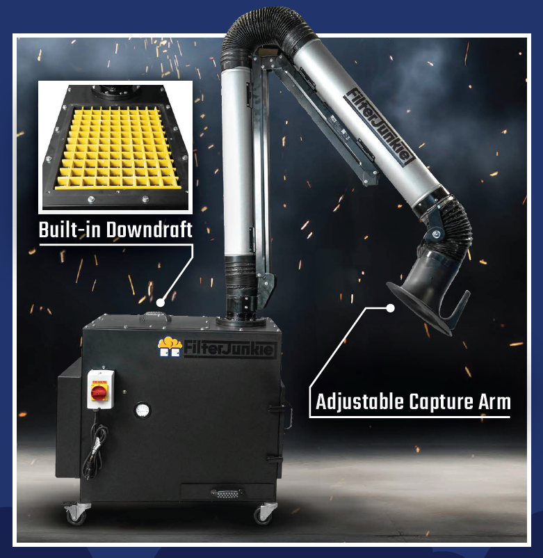 Portable Fume Extractor With Built-In Downdraft Table