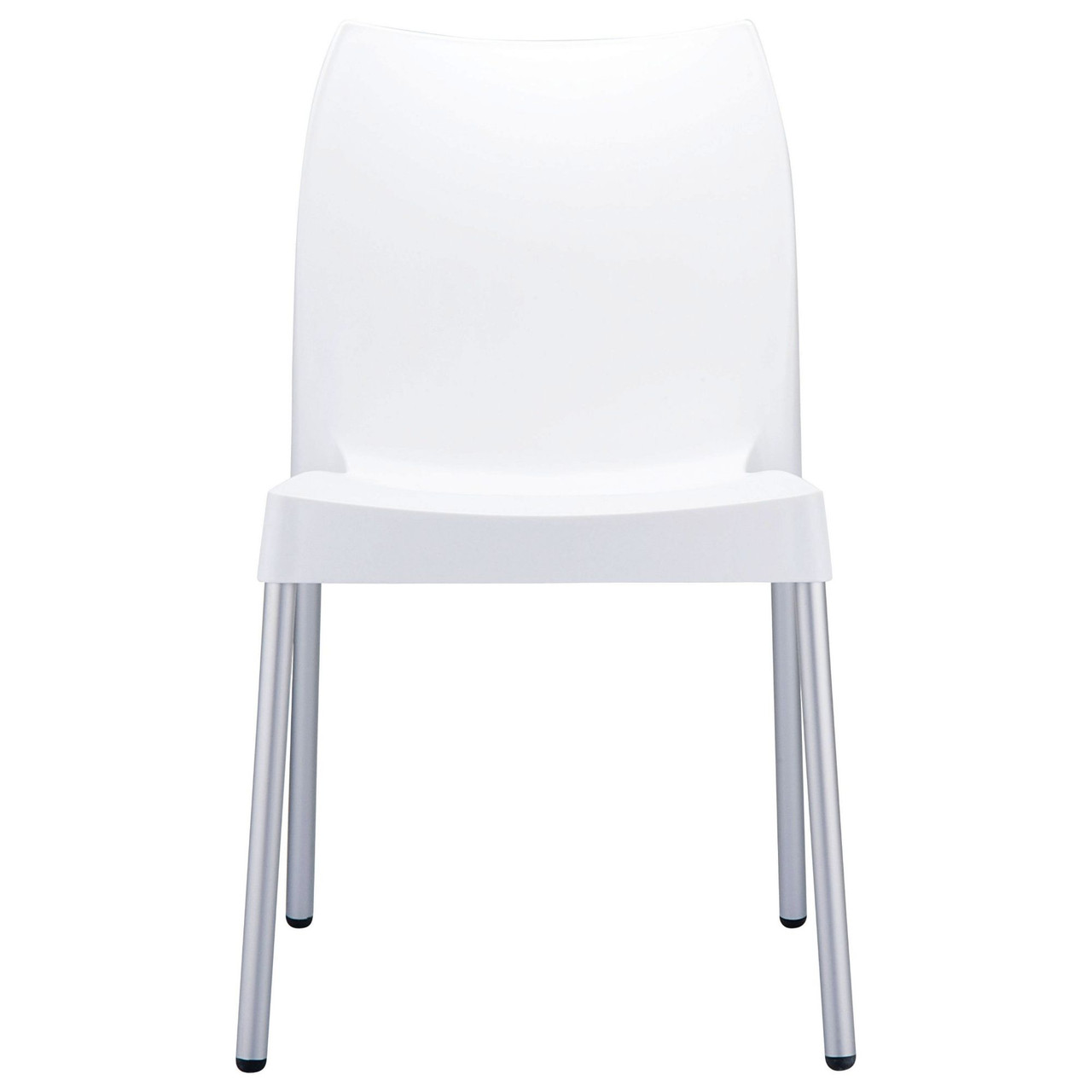 31.5" White Stackable Outdoor Patio Armless Dining Chair | Pool Central