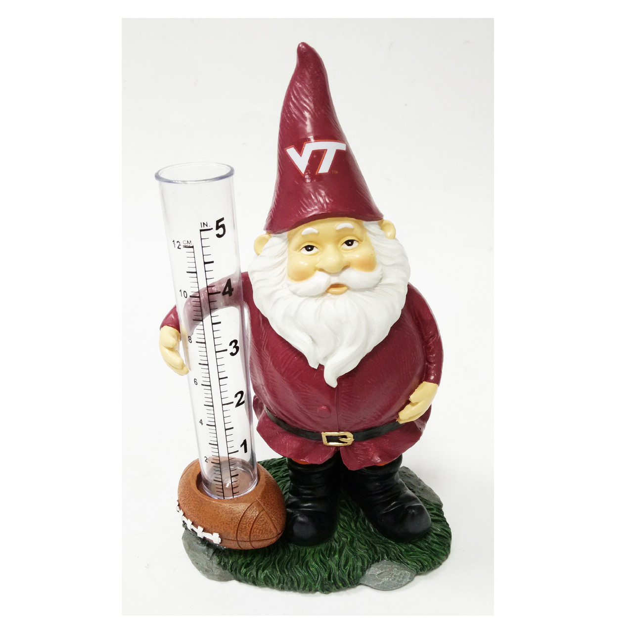 8" Free Standing Resin Gnome Rain Gauge with Virginia Tech Design ...