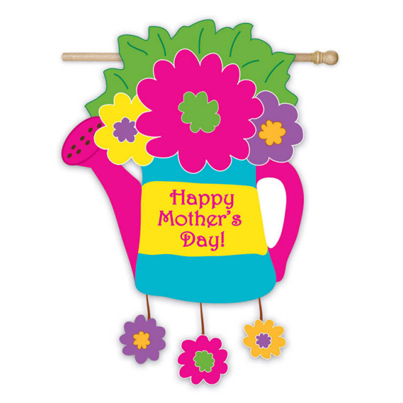 Happy Mother's Day Garden Wishes Outdoor Garden House Flag 44" x 28 ...