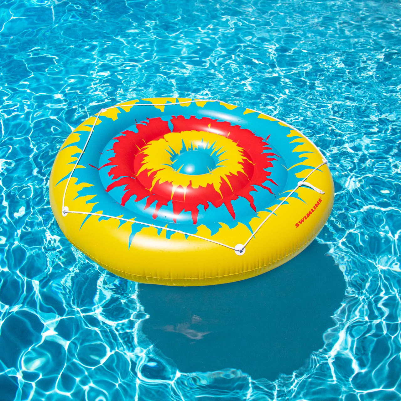 Inflatable Multicolor Tie Dye Circular Swimming Pool Float - 72" | Pool ...