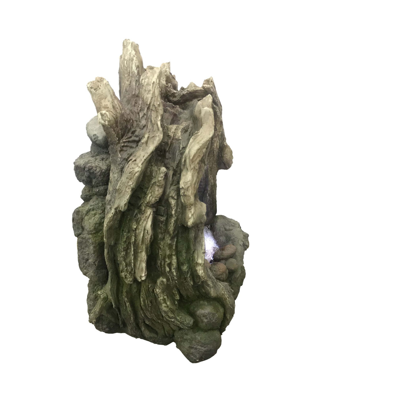 LED Lighted Tree Trunk Outdoor Garden Fountain - 20" | Pool Central