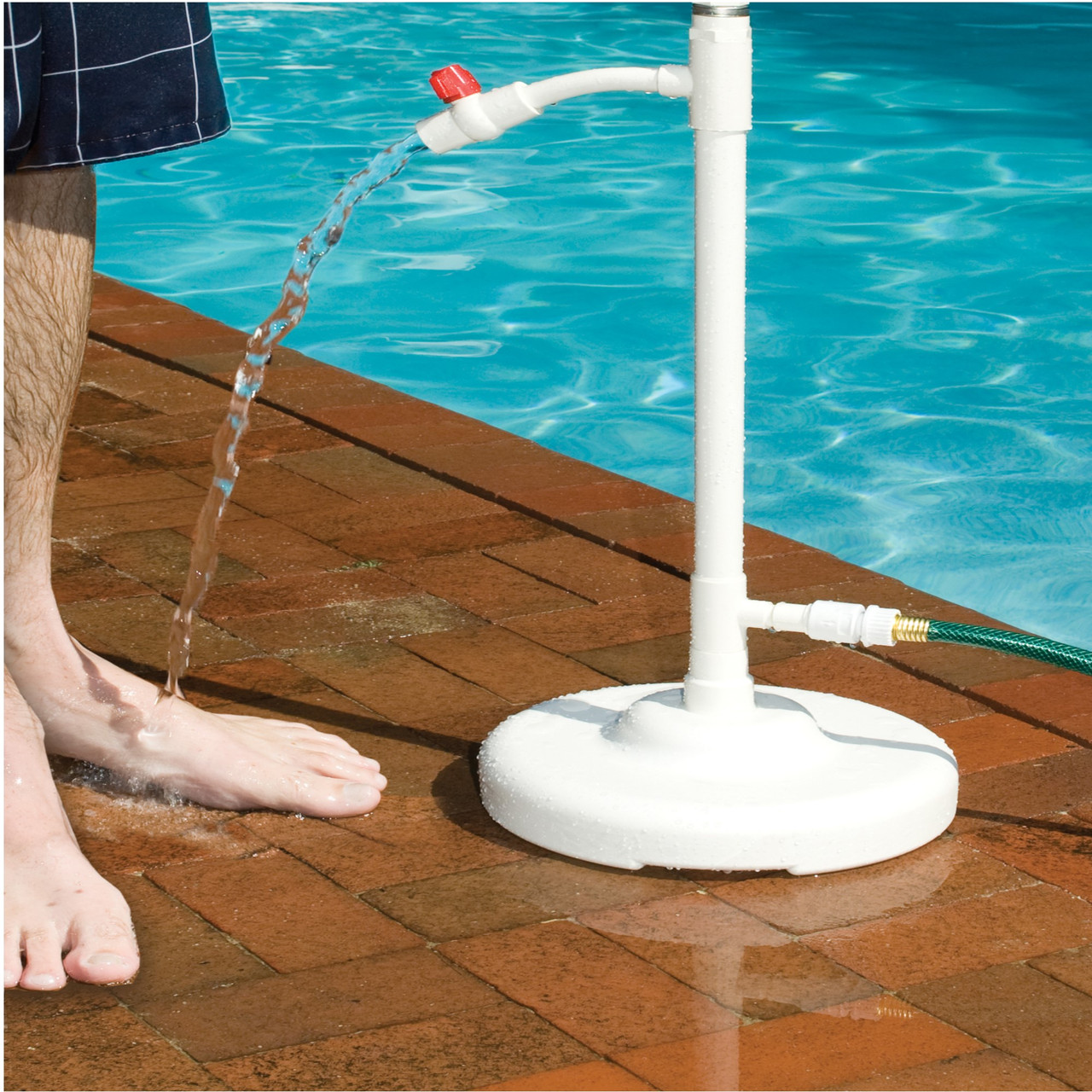 86-Inch White Standard Poolside Swimming Pool Shower with Foot Wash ...