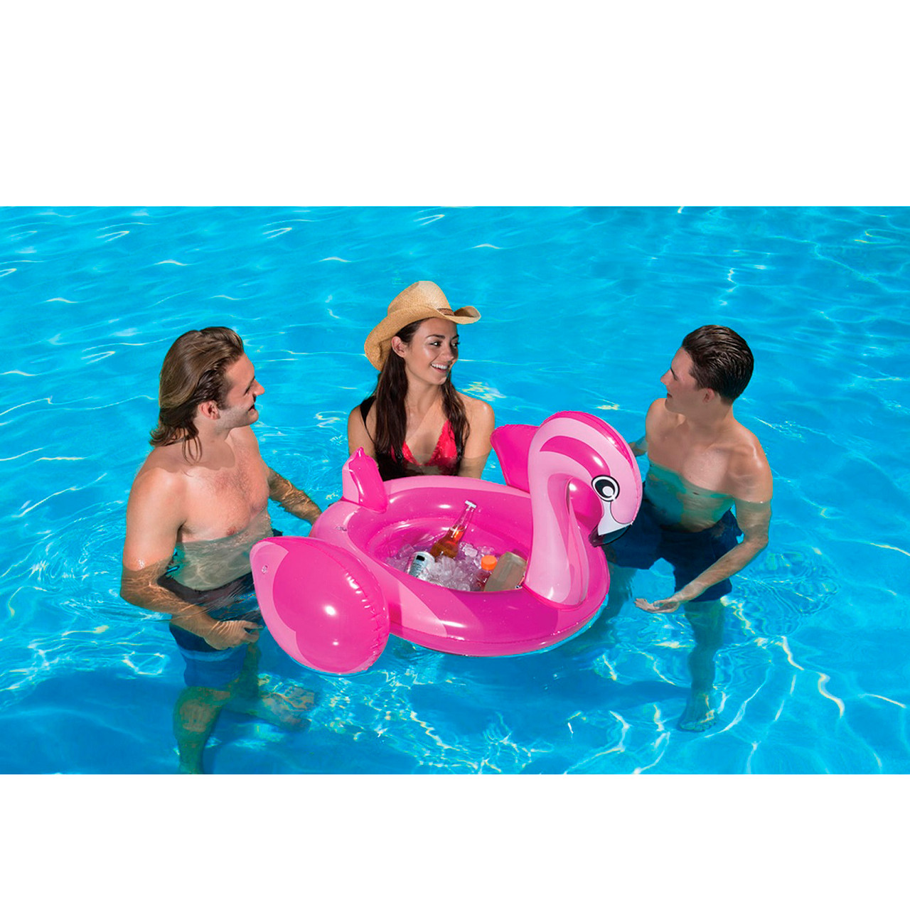 Inflatable Pink Flamingo Swimming Pool Float 28 Inch Pool Central