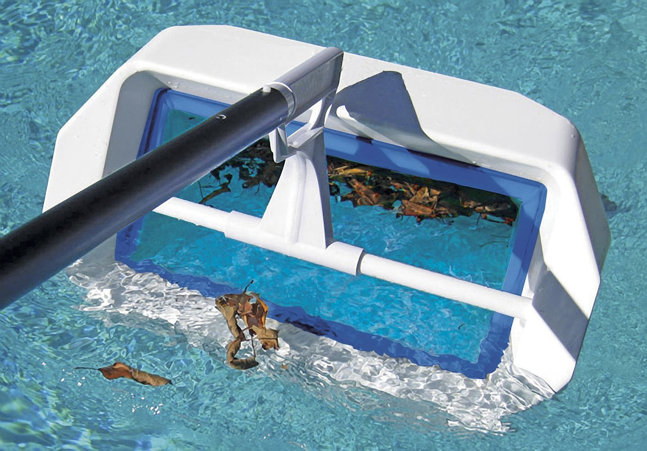20" Blue & White Swivel Skim Elite Swimming Pool Bi-Directional Skimmer ...
