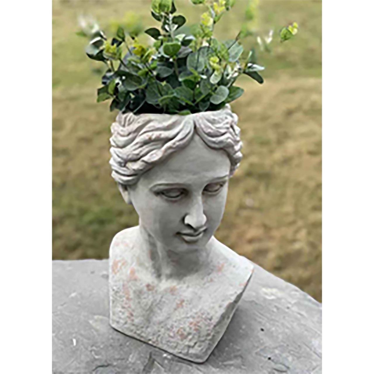 18" Antique White Lady Bust Decorative Planter | Pool Central