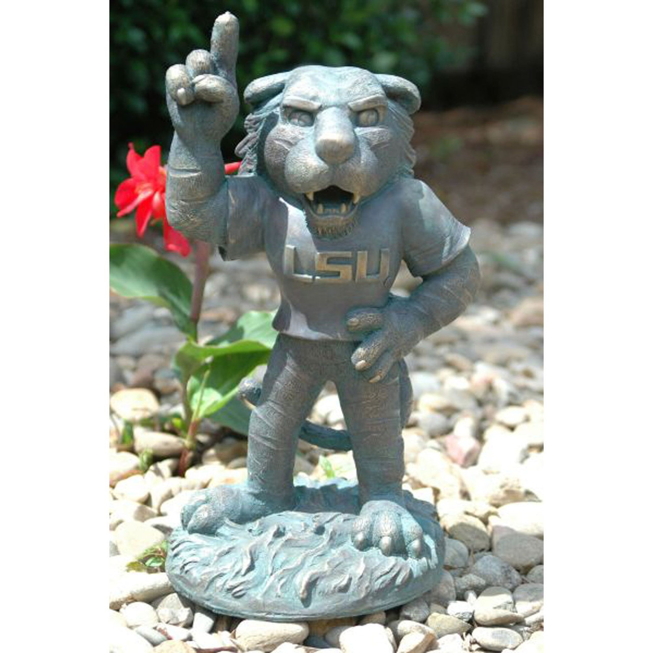 20" Gray LSU Tiger Mascot Garden Statue | Pool Central