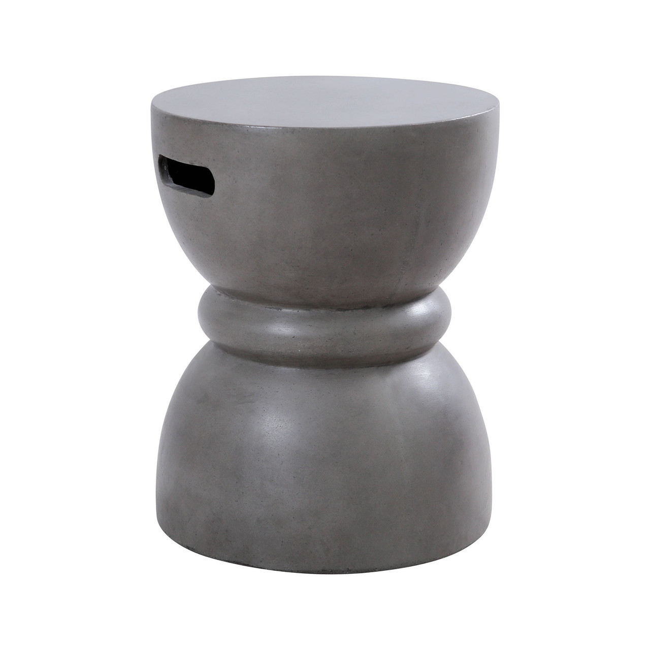18" Grey Mercia Dome-shaped Stool with Polished Concrete Finish | Pool ...