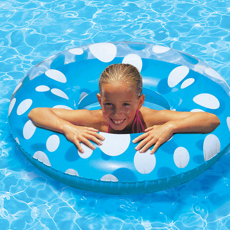 Inflatable Classic Transparent Blue & White Polka Dot Swimming Pool ...