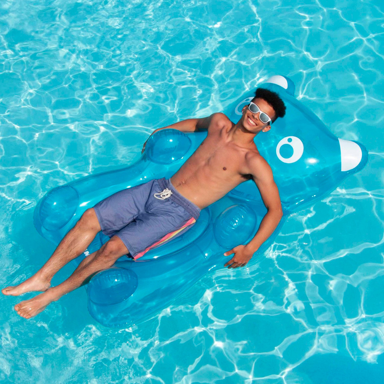 60" Blue Gummy Bear Swimming Pool Float | Pool Central