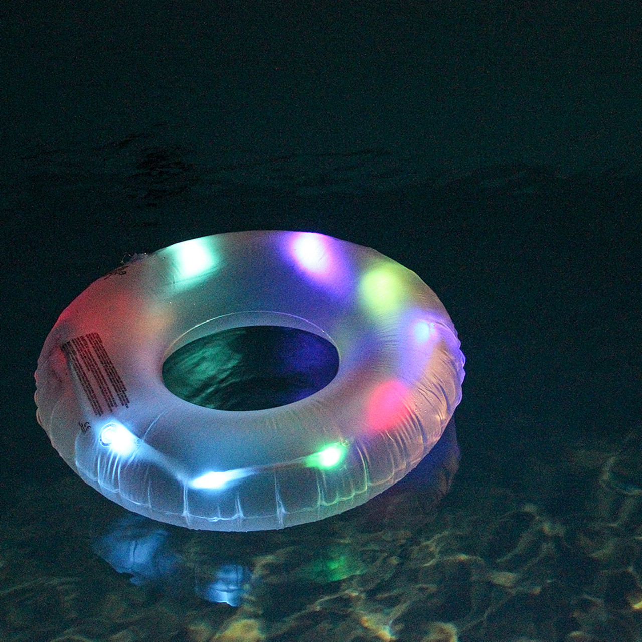 32" Inflatable LED Lighted Swimming Pool Swim Ring Inner Tube | Pool ...