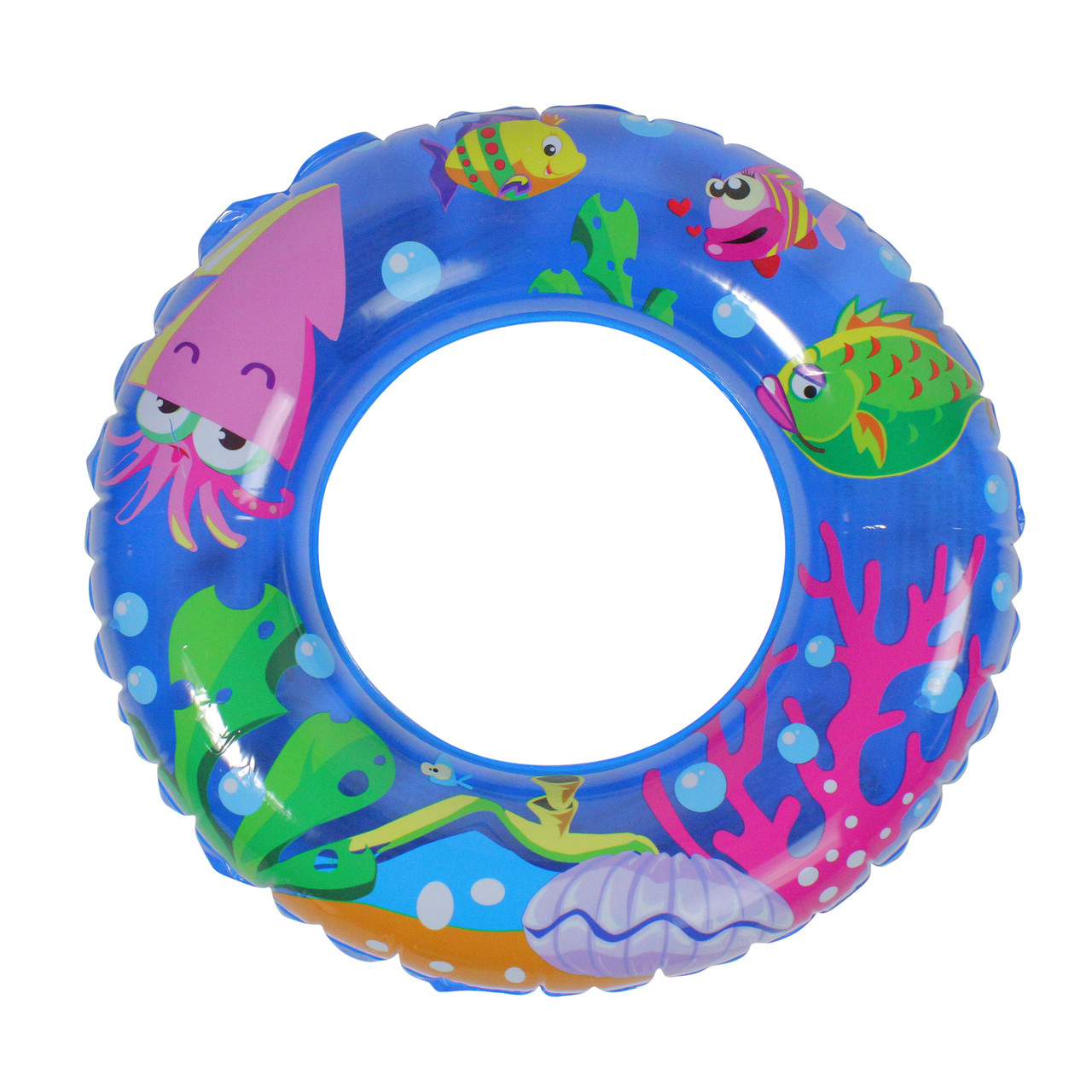 24" Inflatable Blue Sea Fish Children's Swimming Pool Inner Tube Ring ...
