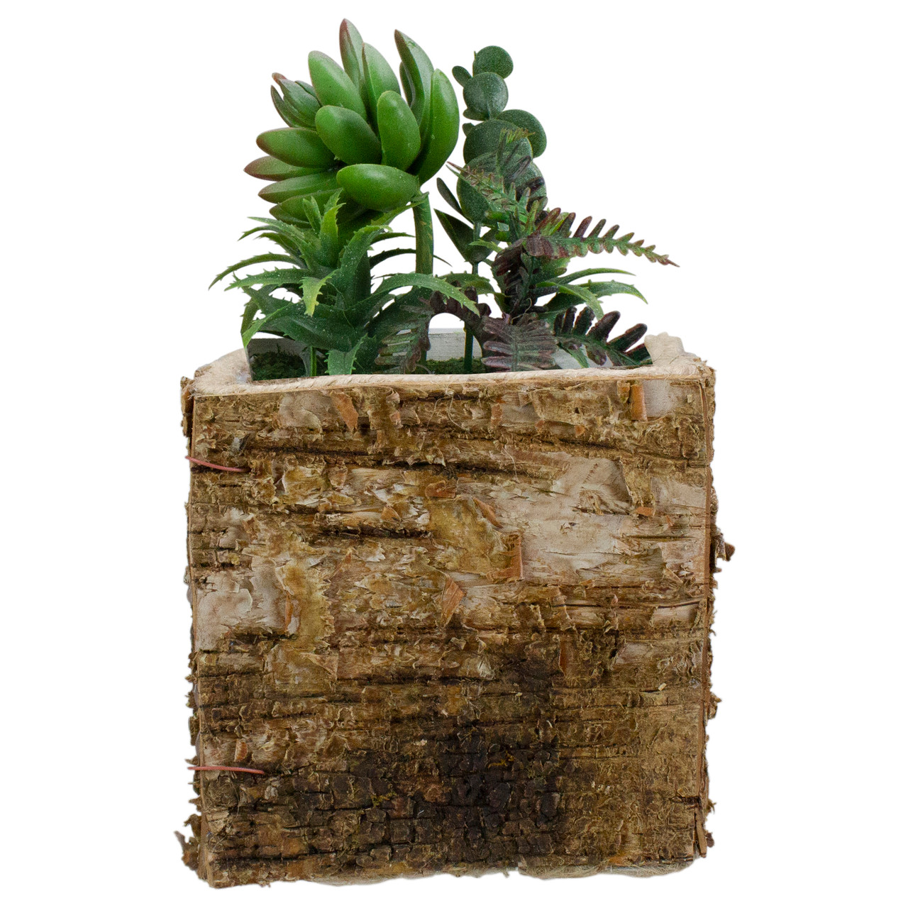 4" Square Birch Bark Flower Pot Container & Planter | Pool Central